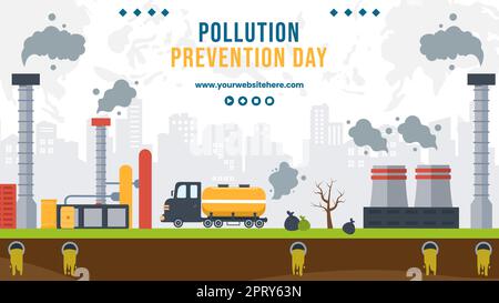 National Pollution Prevention Day Video Channel Flat Cartoon Hand Drawn ...