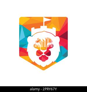 Lion fort vector logo design template. King castle logo concept Stock ...