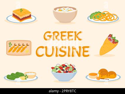 Greek Cuisine Restaurant Set Menu Delicious Dishes Traditional or ...