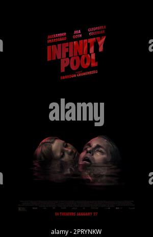 Poster for the horror movie Infinity Pool outside the Curzon Cinema in ...