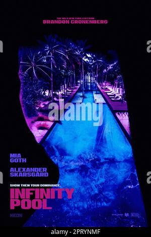 Poster for the horror movie Infinity Pool outside the Curzon Cinema in ...