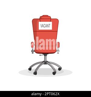 Red office chair and sign VACANT on white background Stock Photo - Alamy