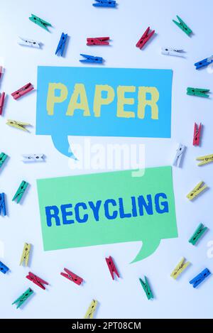 Handwriting text Paper RecyclingUsing the waste papers in a new way by ...