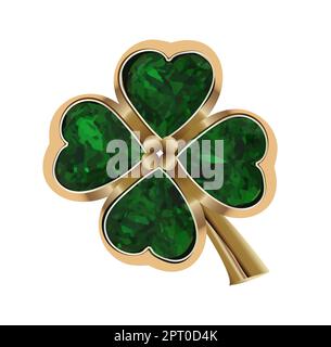 Saint Patricks Day. CLOVER SHEET ON A WHITE BACKGROUND. JEWELRY ...