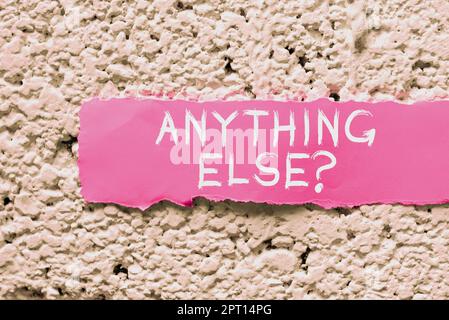 Inspiration showing sign Anything Else Question, Business concept ...