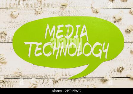 Writing displaying text Media Technology, Business overview process of ...