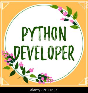 Conceptual caption Python Developer, Concept meaning responsible for ...