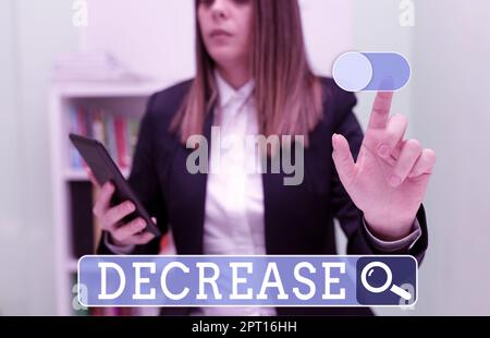 Writing displaying text Decrease, Business concept make or become ...
