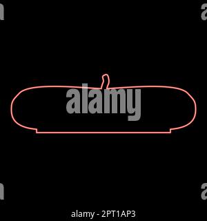 Neon beret for artist red color vector illustration image flat style ...