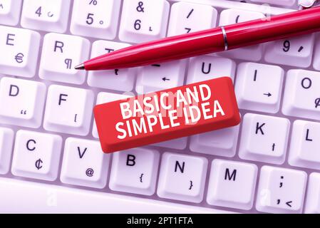 Conceptual caption Basic And Simple Idea, Business approach Plain ...