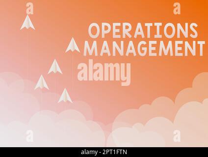 Text caption presenting Operations Management. Business showcase ensure ...