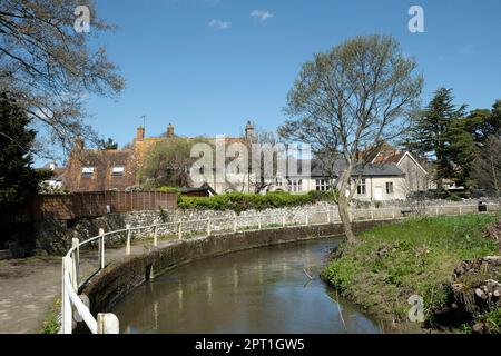 Tisbury a small Wiltshire village. Path Alongside the River Nadder ...