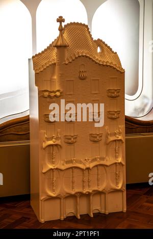 Model of Casa Batlló located on the main floor of the building ...