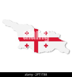 A Georgia Republic map on white background with clipping path to remove ...