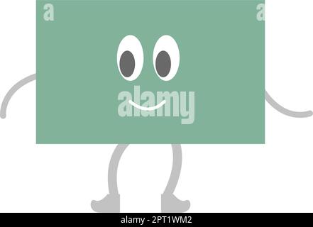 Rectangle cartoon geometric shape for kids to learn basic math ...