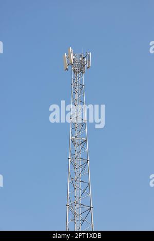 Communication transmitter tower with lots of antennas Stock Photo - Alamy