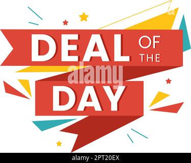 Daily Deals of The Day with Decorative Lettering Text Style for Poster ...