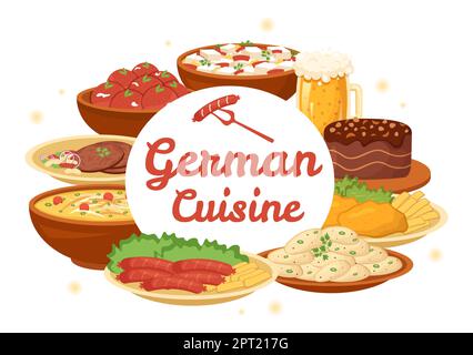 German Food Restaurant with Collection of Delicious Cuisine Traditional ...