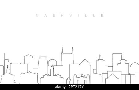 Outline Nashville skyline. Trendy template with Nashville buildings and ...