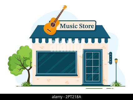 Music Store with Various Musical Instruments, CD, Cassette Tapes and ...