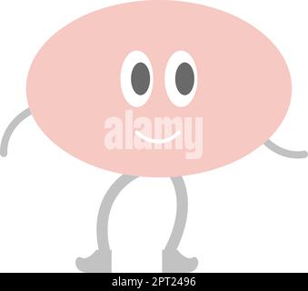 Ellipse cartoon geometric shape for kids to learn basic math education ...