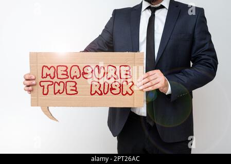 Sign displaying Measure The Riskdetermine degree of danger based on ...