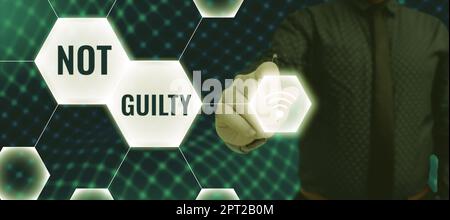 Handwriting text Not Guilty. Conceptual photo someone is innocent didnt ...