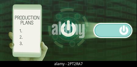 Handwriting text Production Plans, Word for series of steps that need ...