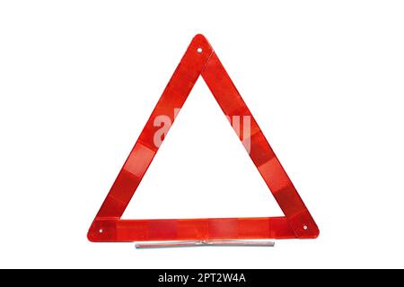 Red triangle emergency stop sign isolated on white background Stock ...