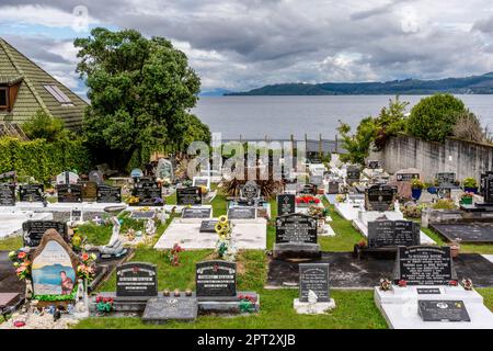 Maori Cemetery, Lake Taupo Region, North Island, New Zealand Stock ...