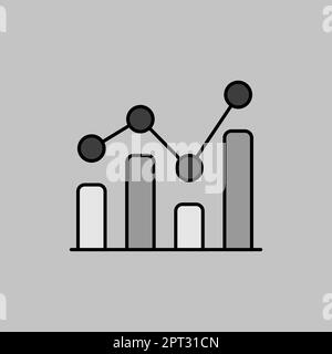 Graph in trendy outline grayscale icon. Finances sign. Graph symbol for ...