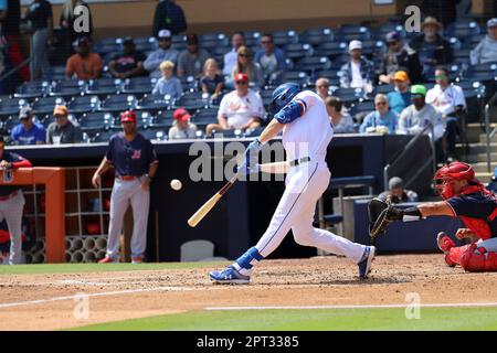 Tampa Bay Rays infielder Curtis Mead, right, waits to take his turn in ...