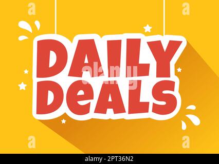 Daily Deals of The Day with Decorative Lettering Text Style for Poster ...