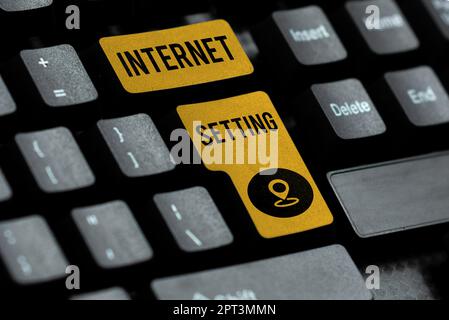 Sign displaying Internet Setting. Business approach any person ...