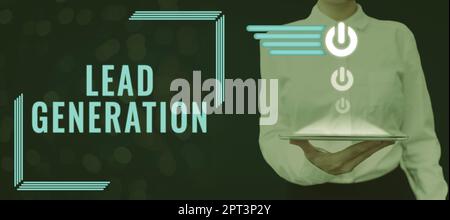 Text caption presenting Lead Generation. Concept meaning process of ...