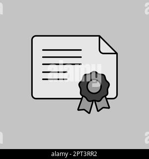 Certified outline grayscale icon. Workspace sign. Graph symbol for your ...