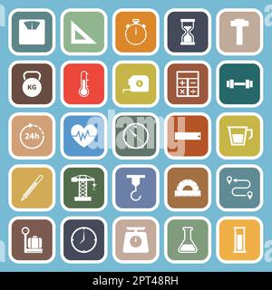 Measuring flat icons on blue background, stock vector Stock Vector ...