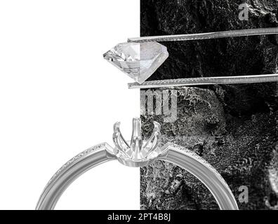 concept of creativity Choosing a diamond before and after making a ...