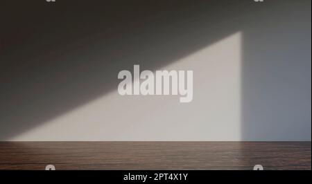 Simulate an empty room, and wood floors with sunlight cast shadows on ...