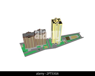 Architecture project 3d model vizualization building Stock Photo - Alamy
