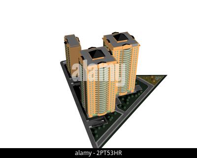 Architecture project 3d model vizualization building Stock Photo - Alamy