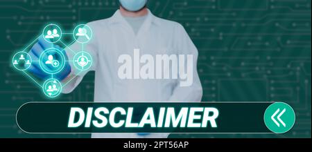 Handwriting text Disclaimer. Concept meaning Terms and Conditions ...