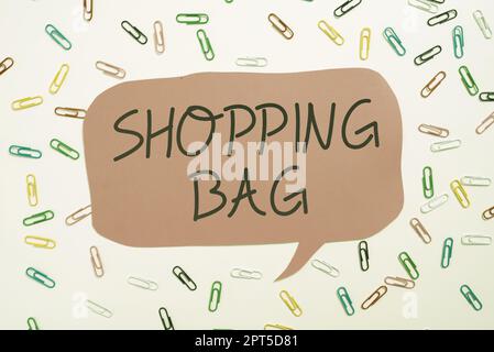 Handwriting text Shopping Bag. Internet Concept Containers for carrying ...
