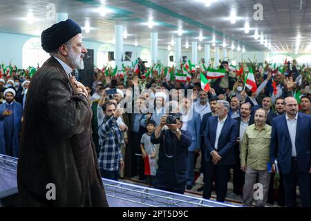 Andimeshk, Khuzestan, Iran. 27th Apr, 2023. Iranian President EBRAHIM ...