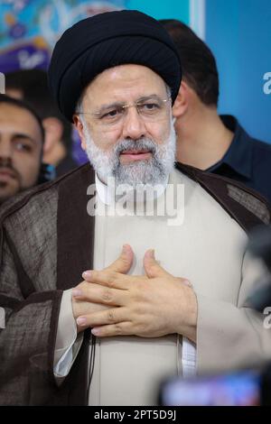 Andimeshk, Khuzestan, Iran. 27th Apr, 2023. Iranian President EBRAHIM ...