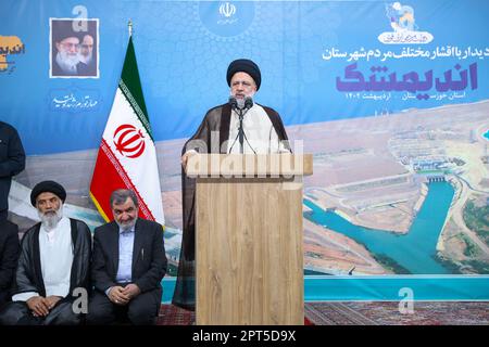Andimeshk, Khuzestan, Iran. 27th Apr, 2023. Iranian President EBRAHIM ...