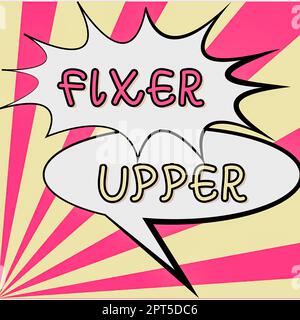 Writing displaying text Fixer Upper. Conceptual photo house in need of ...
