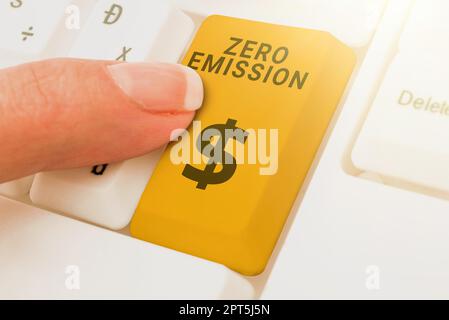 Text sign showing Zero Emission. Conceptual photo No harmful gas ...