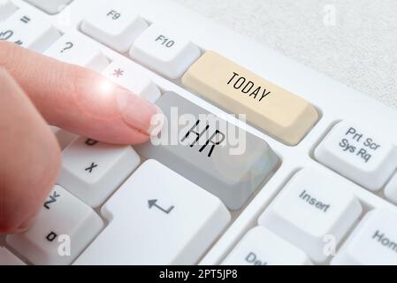 Conceptual caption Hr. Word Written on human resource strategic ...