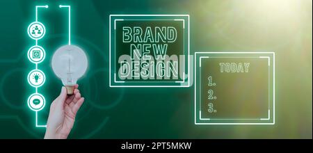 Writing displaying text Brand New Design. Business approach ...